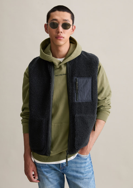 Teddy vest regular with nylon breast pocket | AxentBox